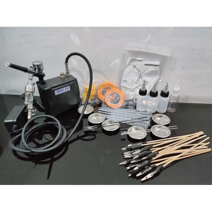 Jual mini make up & hobby kompresor/compressor + airbrush set Vogue Air ...