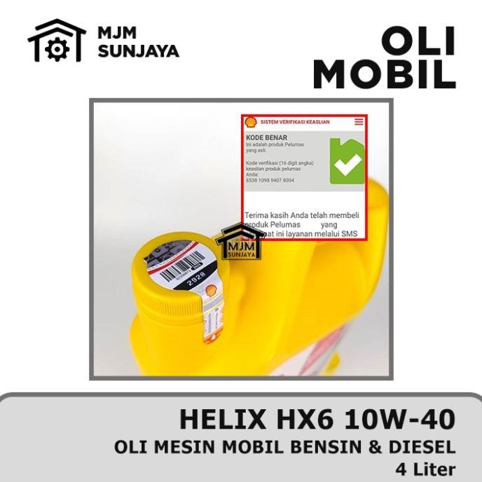 Jual BARCODE Oli Mesin Shell Helix HX6 SAE 10W-40 4 Liter SCAN Bensin ...