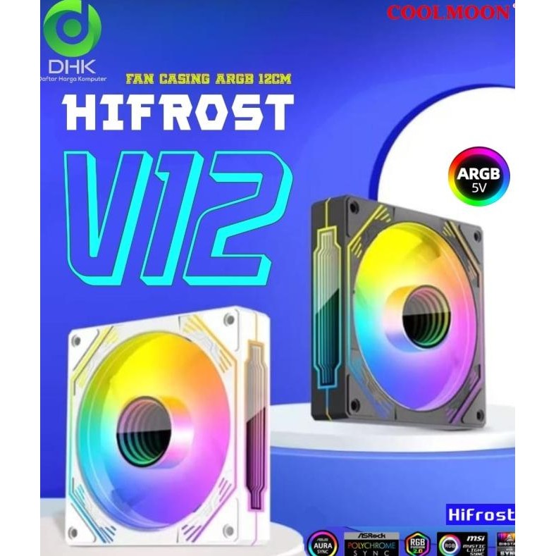 Jual HARGA DISC - COOLMOON FAN CASING HIFROST V12 ARGB PWM 12CM ...