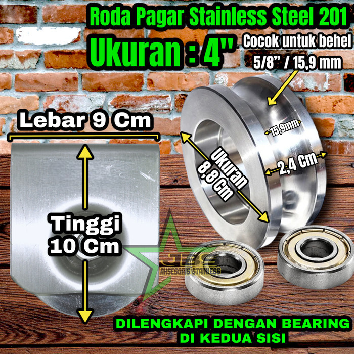 Jual Roda Stainless 4" inchi | Shopee Indonesia