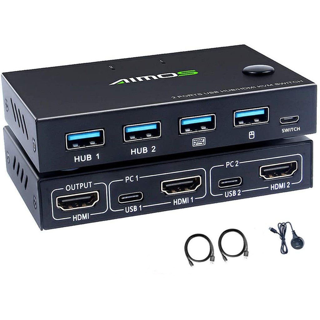 Jual HDMI KVM Switch 2 Port 4K USB Switch KVM VGA Switcher HDMI USB Hub ...