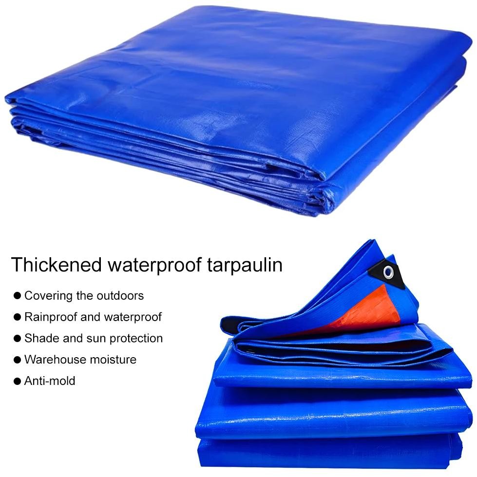 Jual 2x2/3/4m tarps waterproof heavy duty blue tarps tear resistance ...