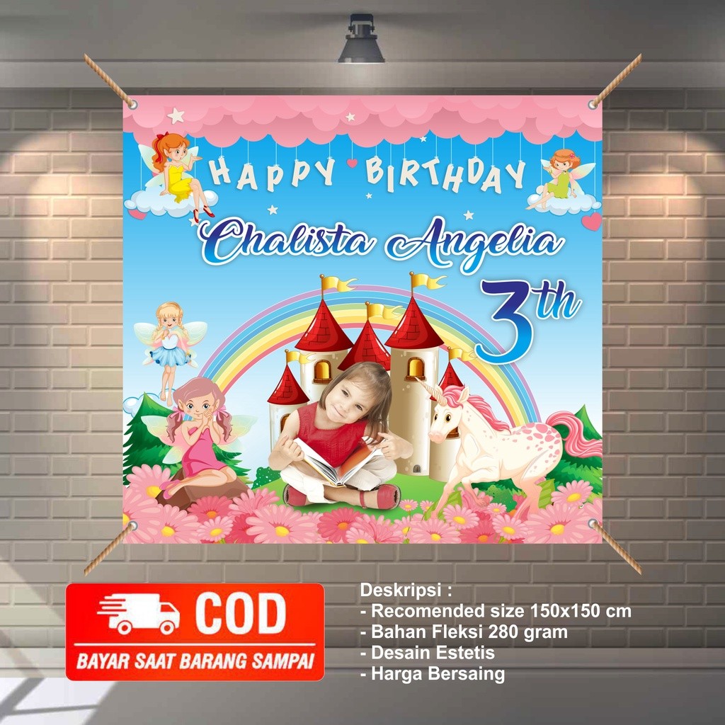 Jual PROMO DISKON GEDE !! Backdrop Banner ulang tahun anak karakter ...