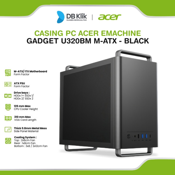 Jual Acer Casing Pc Emachine Gadget U320Bm M-Atx Black - U320 | Shopee ...