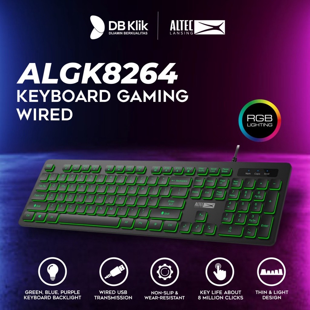 Jual Altec Lansing Keyboard Gaming Algk-8264 Wired- Algk 8264 | Shopee ...
