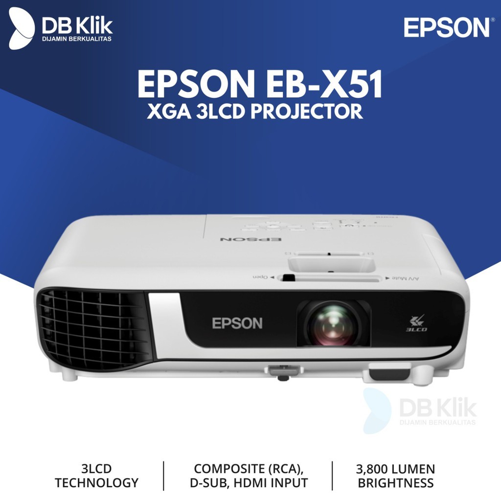 Jual Epson Projector Eb-X51 Xga 3800 Lumens D Sub Hdmi - Ebx51 | Shopee ...