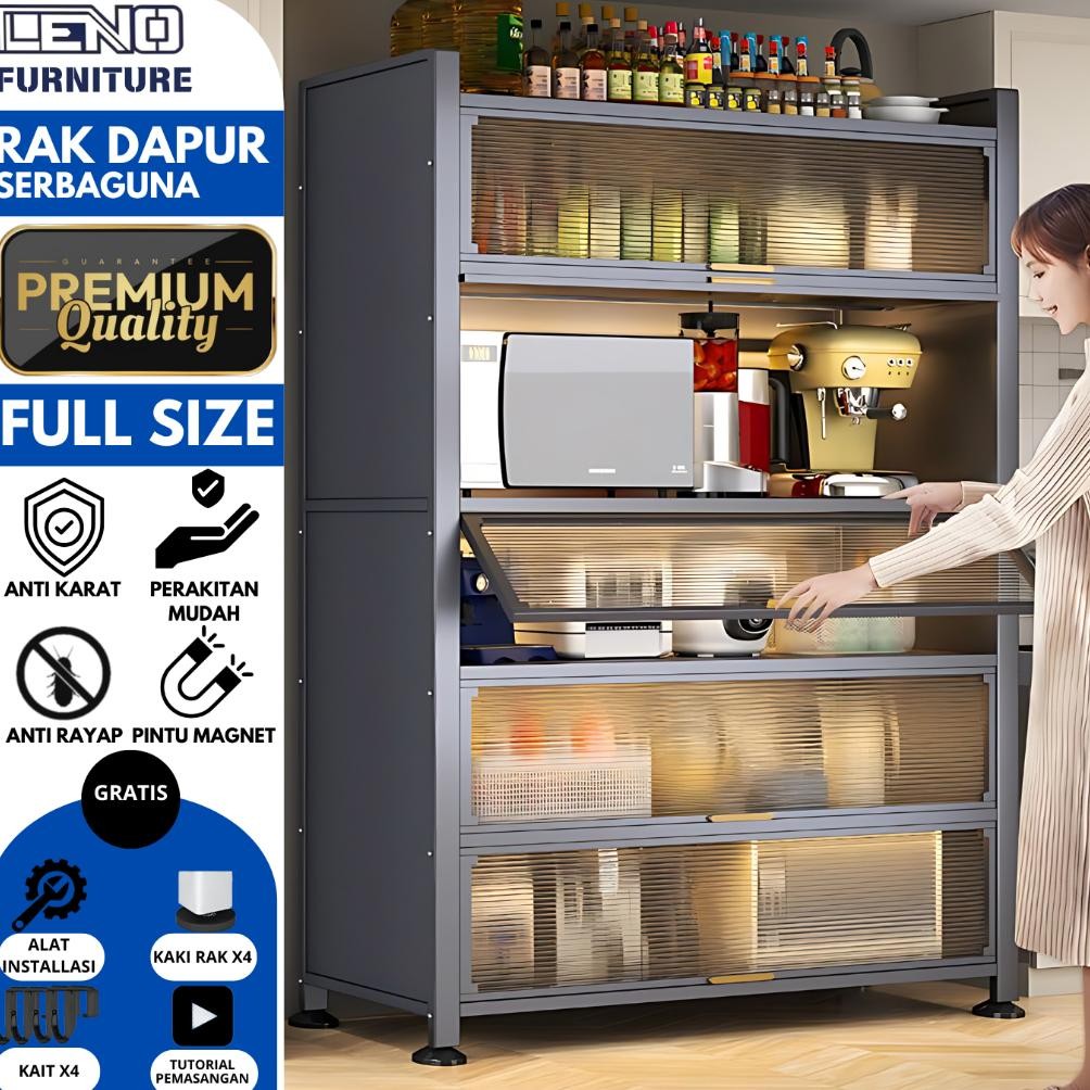 Jual RAK DAPUR SERRBAGUNA RAK PIRING TERTUTUP LEMARI DAPUR BESI ...