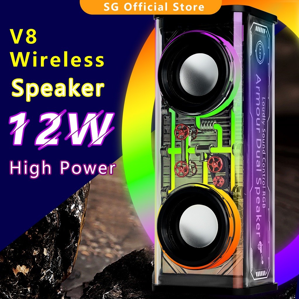 Jual Sg Bluetooth Speaker 10W Double Subwoofer Music Speaker Rgb Led ...