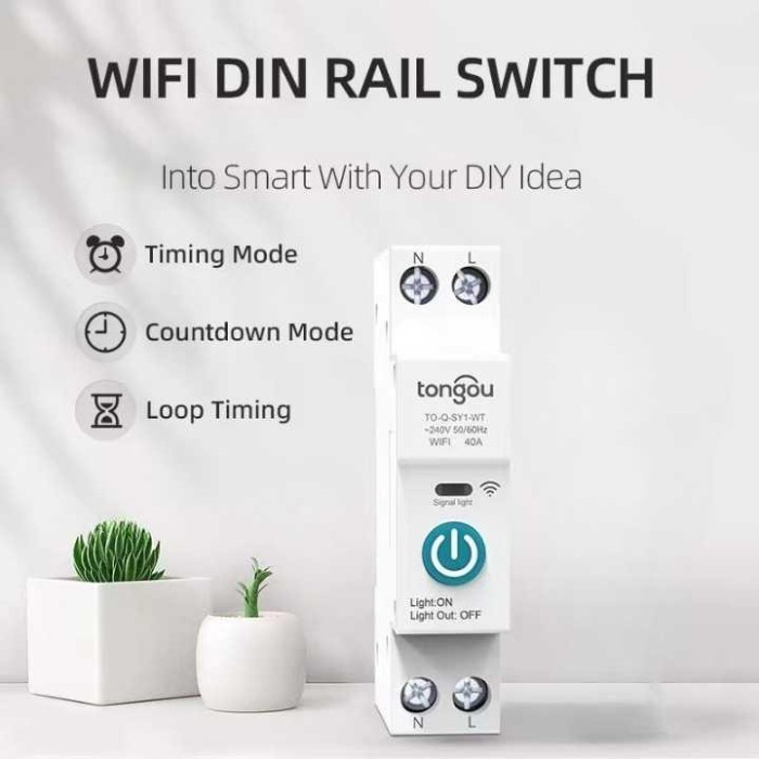 Jual Tongou Mcb Rail Switch Smartlife Tuya Remote Control Real Time ...