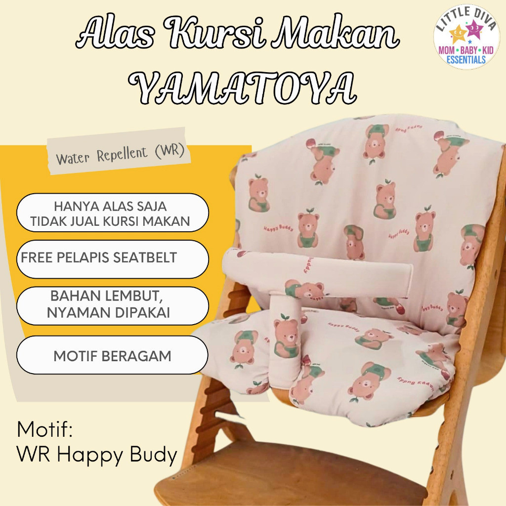 Jual ALAS KURSI MAKAN bayi Yamatoya SukuSuku Motif Lucu Plus 1 set isi 3 Baby High Chair AKACHAN ...