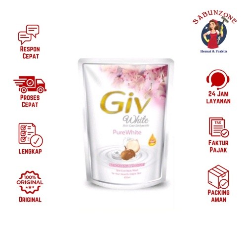 Jual Giv Body Wash Sabun Cair Pure White Bengkoang & Yoghurt Refill 400 ...