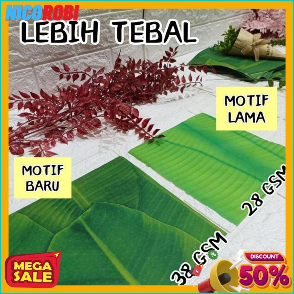 Jual Wax Paper / Kertas Nasi / Baking Laminasi Motif Daun Pisang ...