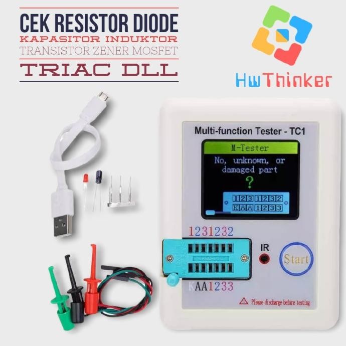 Jual Multi-Function Tester TC1 LCR ESR Meter Transistor Zener Kapasitor ...