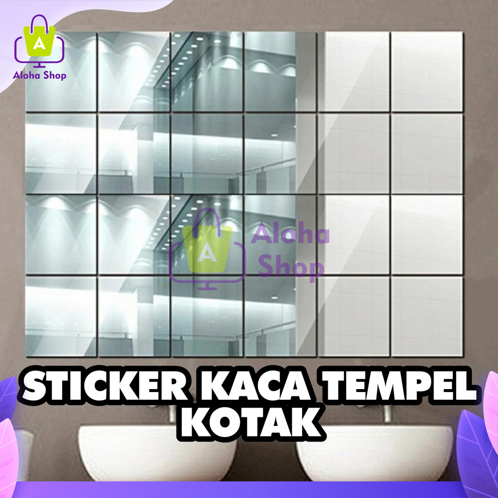 Jual AS Stiker Cermin Dinding Anti Pecah Tempel Persegi Kotak Mirror ...