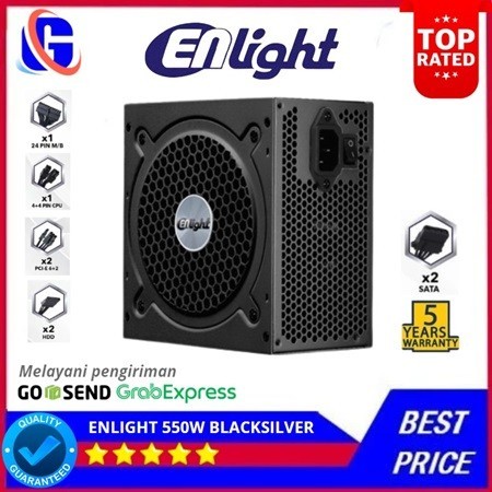 Jual PSU ENLIGHT 550W BLACKSILVER 80+ Bronze Modular Power Supply 550 ...