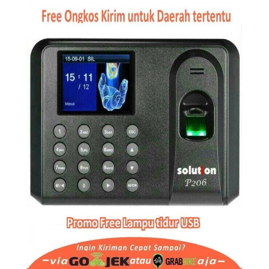 Jual Solution P206 Mesin Absensi Sidik Jari Access Control Fingerprint | Shopee Indonesia