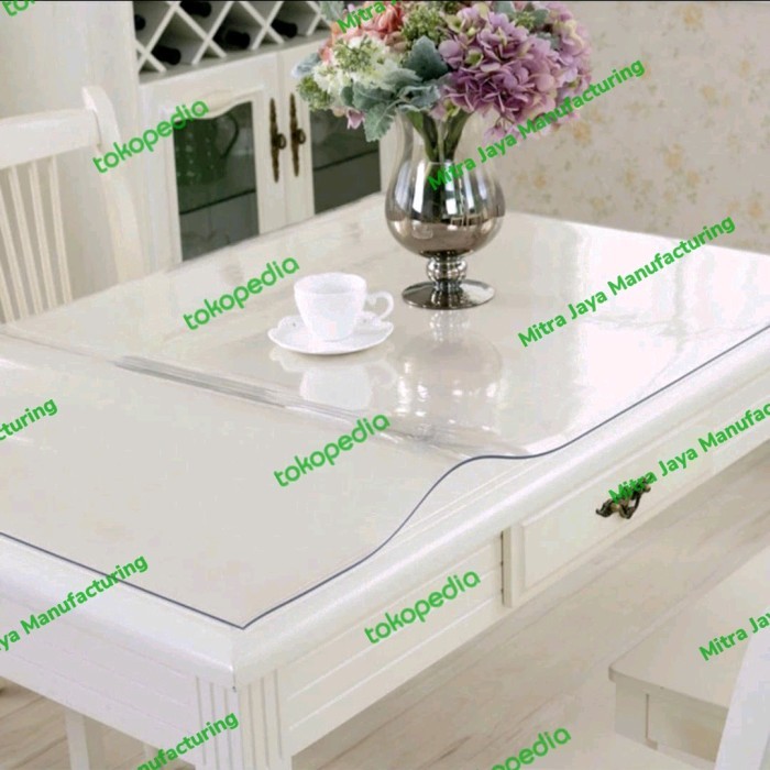 Jual Taplak Meja Alas Meja Plastik PVC Bening Transparan 1mm custom ...