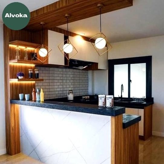 Jual Meja Island Dapur Meja Bar Kitchen Set Custom P19A | Shopee Indonesia