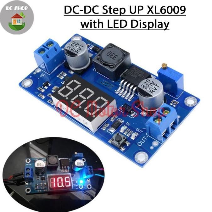 Jual Display Step Up XL6009 Dc to Dc Boost Converter LED Voltmeter 4A 5-35V - ASLI | Shopee ...