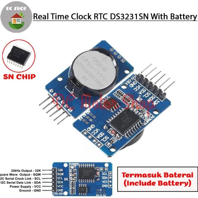 Jual RTC DS3231+ IC AT24C32 Real Time Clock Module for Arduino Aa61 ...