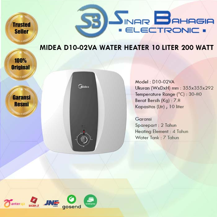 Jual MIDEA D10-02VA WATER HEATER 10 LITER 200 WATT (NEW) (KHUSUS BANDUNG) HARGA UNIT ONLY ...