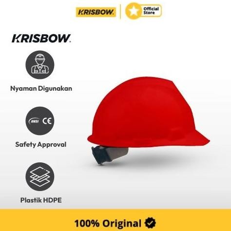 Jual KRISBOW BRIM HELM KESELAMATAN KERJA HDPE - MERAH | Shopee Indonesia