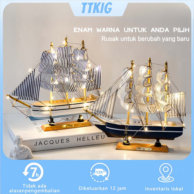 Jual Wooden Sailing El Kapal Mainan Anak Niatur / Kapal Pesiar Ornamen ...