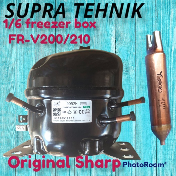 Jual KOMPRESOR FREZER BOX 1/6 SHARP QD52H ORIGINAL 200LTR | Shopee ...