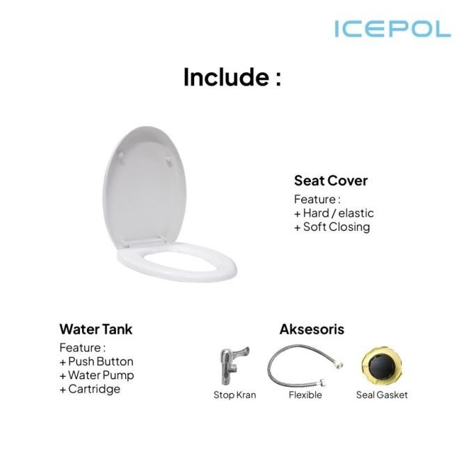 Jual Icepol Closet Duduk Kloset Duduk Toilet Duduk Ic 8025 | Shopee Indonesia