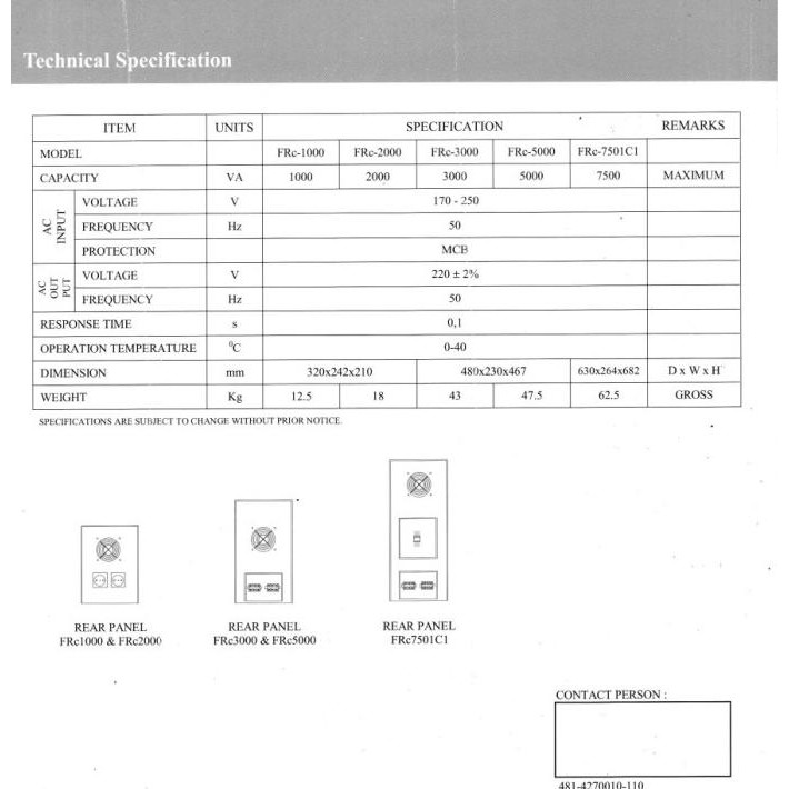 Jual Stabilizer Ica Frc2000 Stabilzer Ferro Resonant Control 2000Va ...