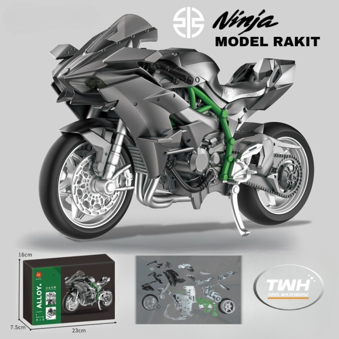 Jual TWH MAINAN MOTOR RAKIT KAWASAKI NINJA H2R DUCATI V4S SKALA 1:12 DIY DENGAN LAMPU&SUARA ...