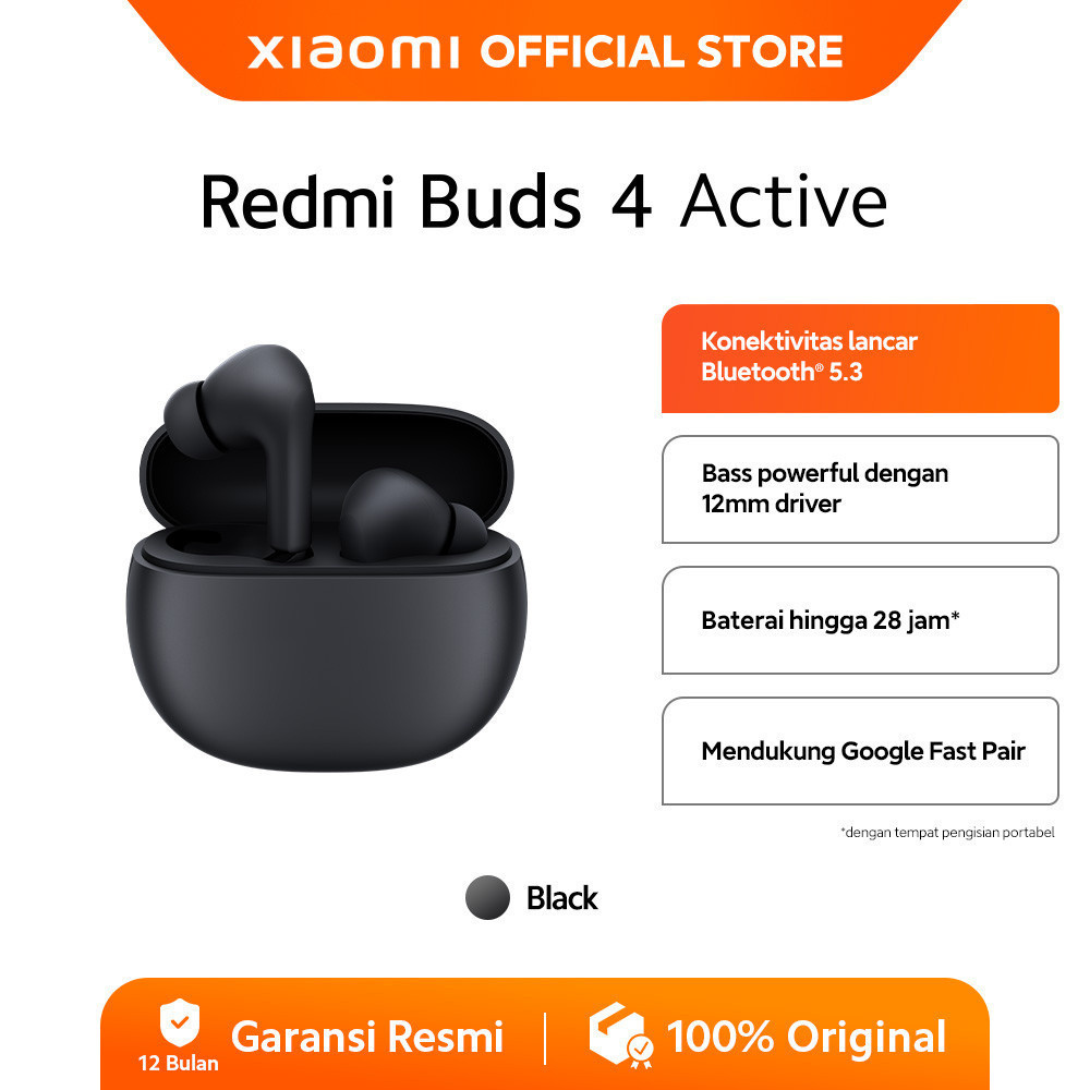 Jual Xiaomi Redmi Buds 4 Active | Bluetooth® 5.3 | IPX4 | Baterai ...