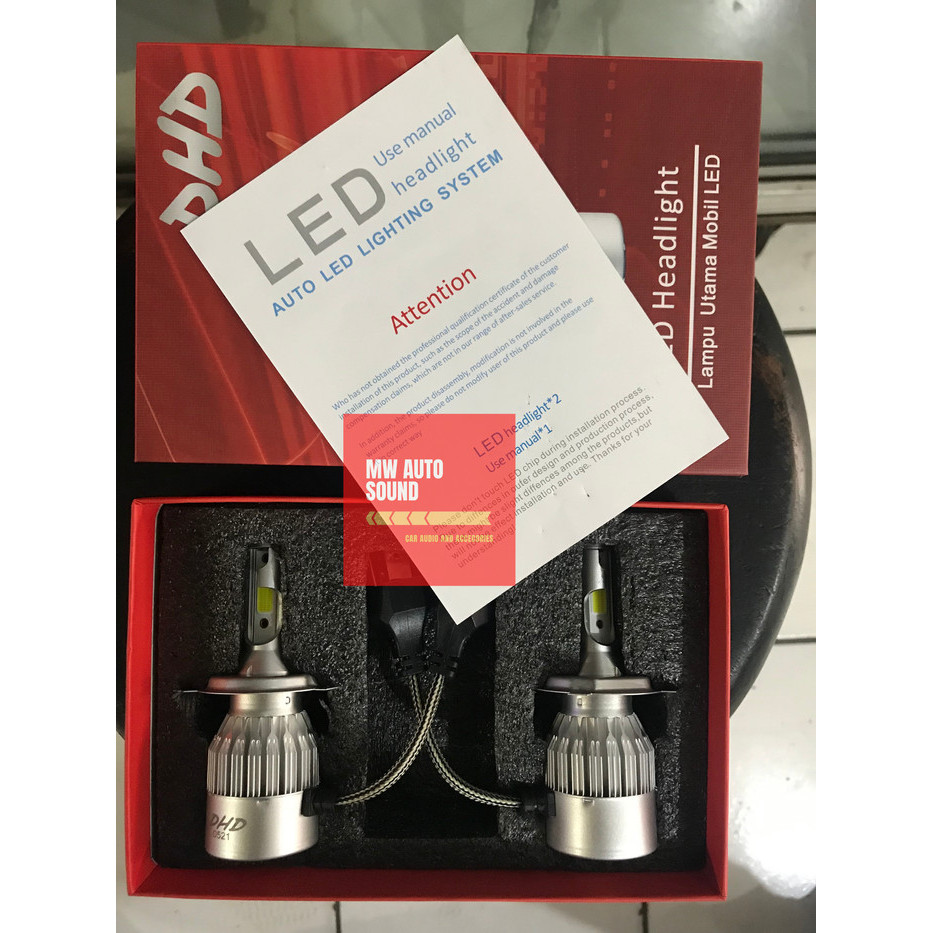 Jual LAMPU LED HEADLIGHT MOBIL DHD H4 6000K 1 WARNA (PUTIH) | Shopee Indonesia