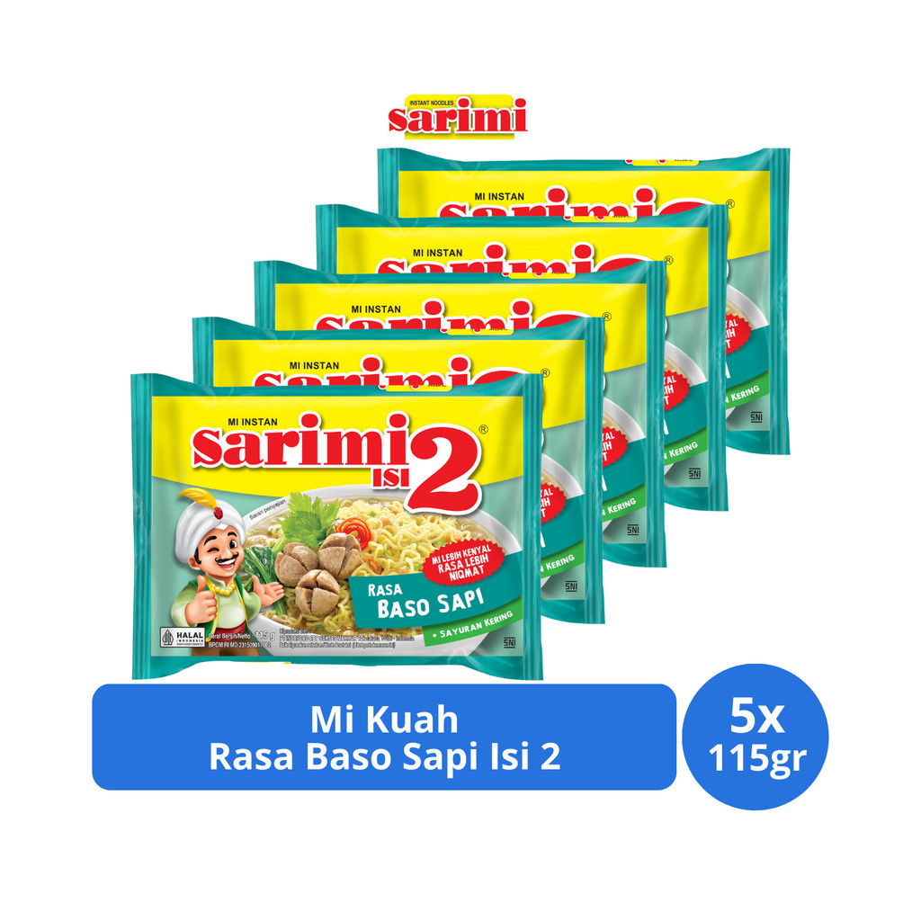 Jual Sarimi Mi Kuah Rasa Baso Sapi Isi 2 115gr x 5 pcs | Shopee Indonesia
