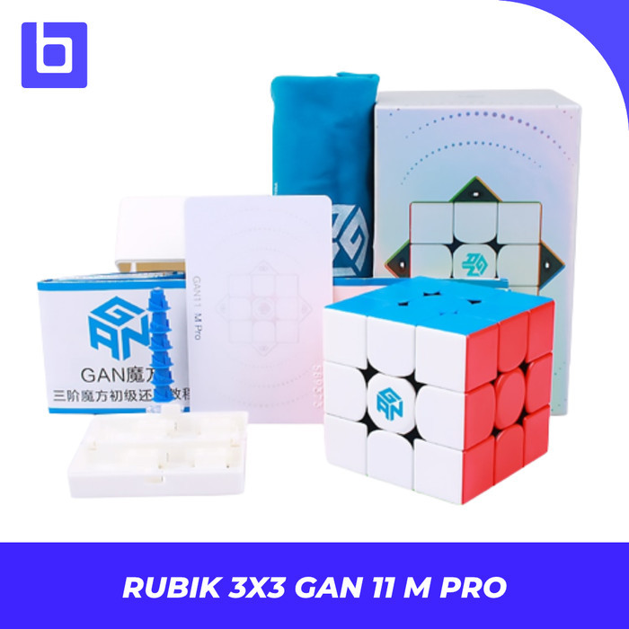 Jual RUBIK 3X3 - 3x3 GAN 356 11 M Pro Frosted black | Shopee Indonesia