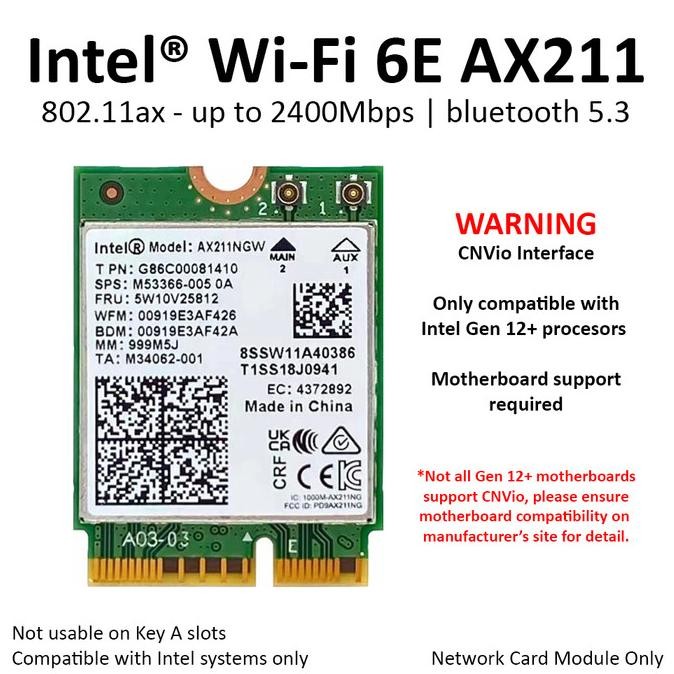 Jual TERBARU - Intel WiFi 6E AX211 Wireless Card Bluetooth 5 AX M.2 ...