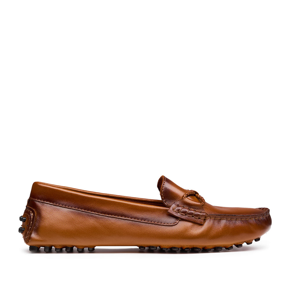Jual Prabu - Sepatu Kulit Mocassin Wanita Risma Brown Cokelat | Shopee ...