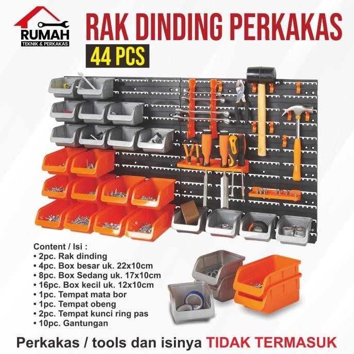 Jual RAK DINDING PERKAKAS ISI 44PCS / PAPAN DINDINH GANTUNG BENGKEL ...