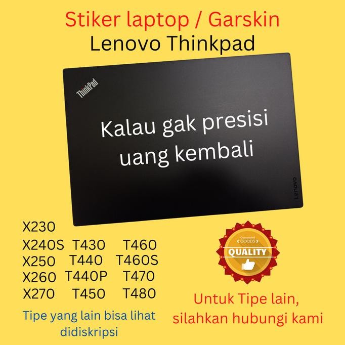 Jual Tersedia stiker laptop atau garskin laptop lenovo thinkpad ...
