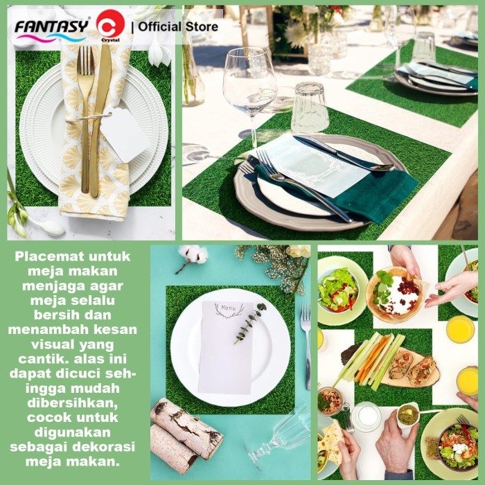 Jual Fantasy Alas Tatakan Piring Meja Makan Tablemat Placemat Pvc Rumput Sintetis Bisa Dicuci ...