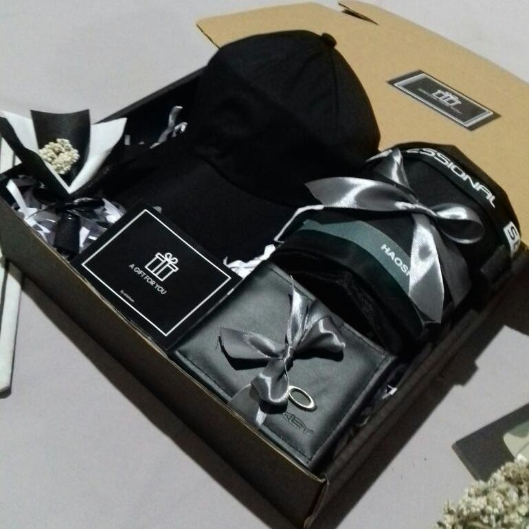 Jual ton gift box cowok hampers cowok preum black series for man kado ...