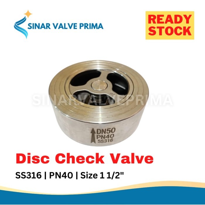 Jual 1 1/2" Inch Disc/Disco Check Valve (DCV) SS316 PN40 (DN 40 ...