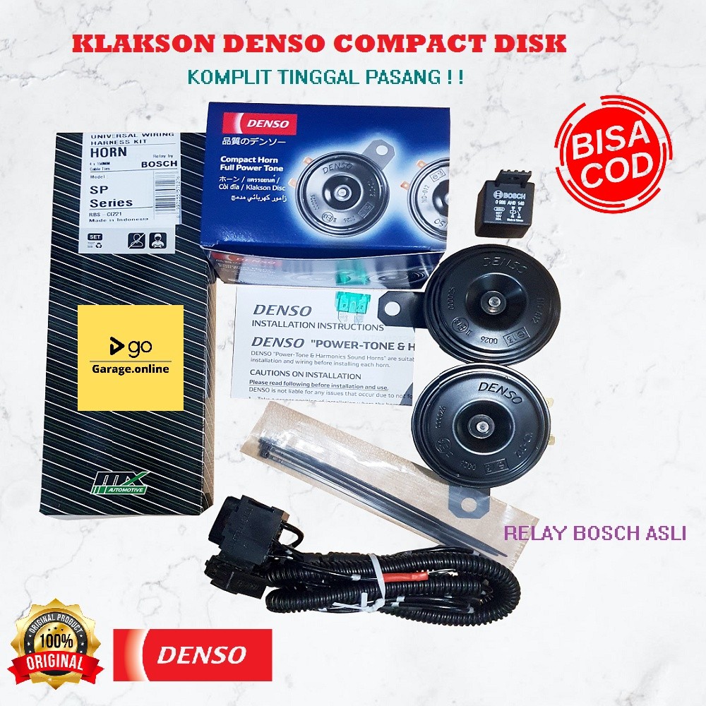 Jual PAKET KOMPLIT Denso Compact Disc Horn Set 12v Original + Kabel ...