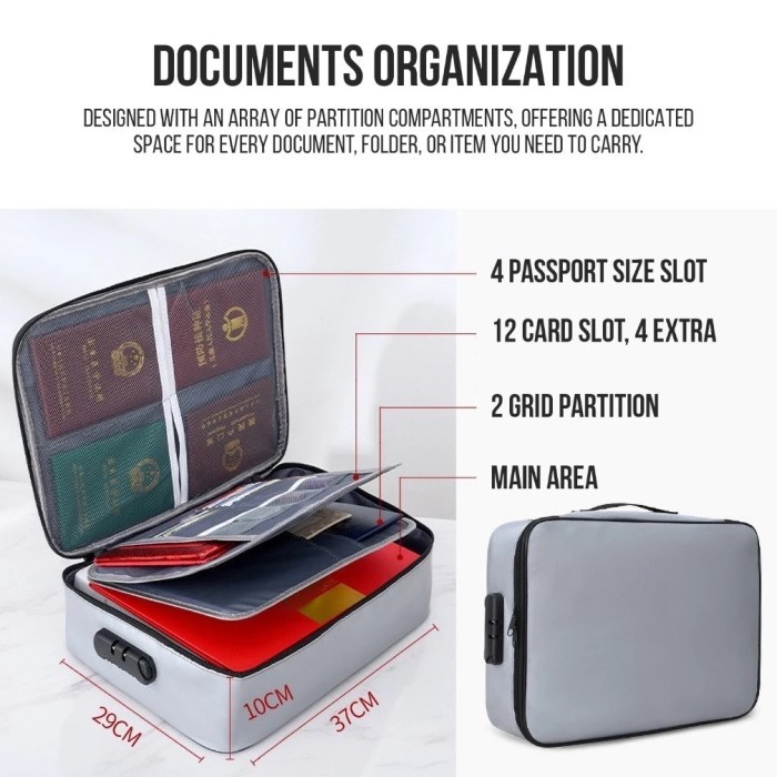 Jual Tas Safety Box Surat Penting Dokumen Tempat Penyimpanan Aman Tahan ...