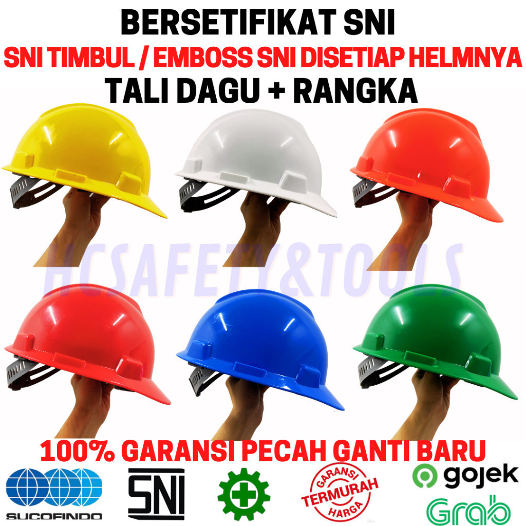 Jual Helm Proyek PROMO HELM PROYEK V-GUARD SAFETY SNI HIJAU,ORANGE ...