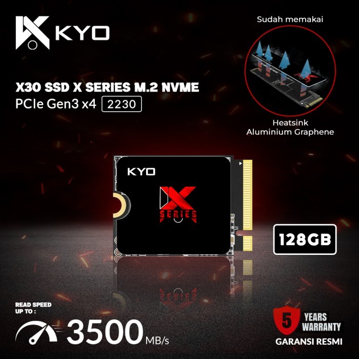 Jual KYO X30 2230 PCIe 3.0 X Series 128GB NVMe SSD M.2 NVMe Gen3 x4 Nvme Gen 3 x4 | Shopee Indonesia