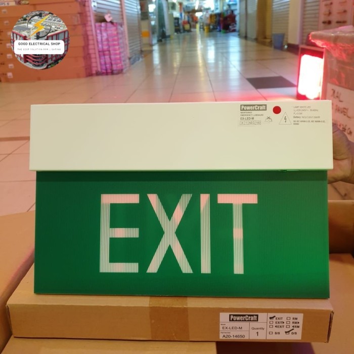 Jual Lampu Emergency Exit Light Powercraft EX-LED-M 1.2W LED Nicad ...
