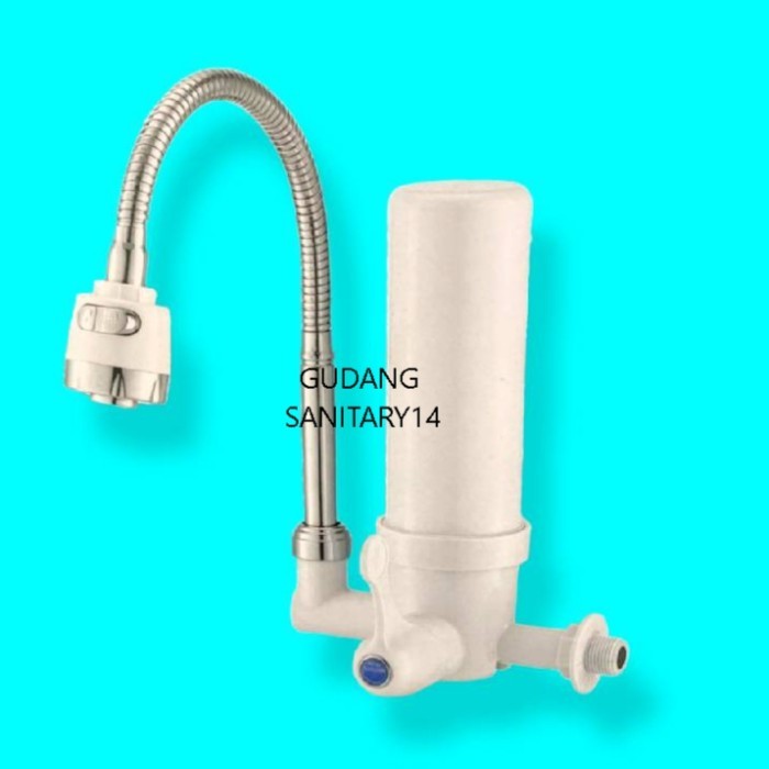 Jual kran angsa flexible and water purifier kran angsa filter air white ...