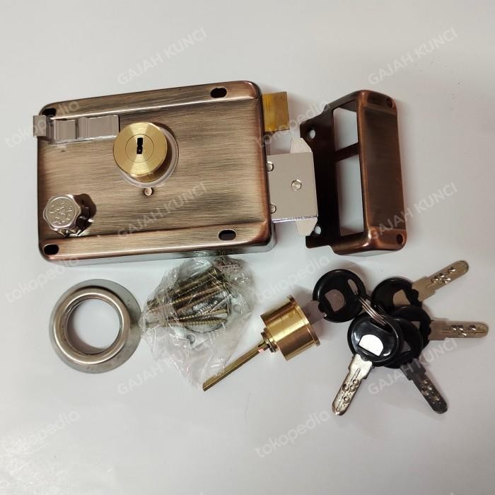 Jual Kunci Otomatis/Kunci Pintu Besi/Rim Lock Stainless | Shopee Indonesia