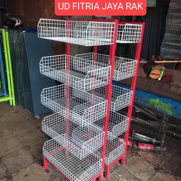 Jual Rak Chiki Snack Rak Warung /Rak Jajanan 5Susun | Shopee Indonesia